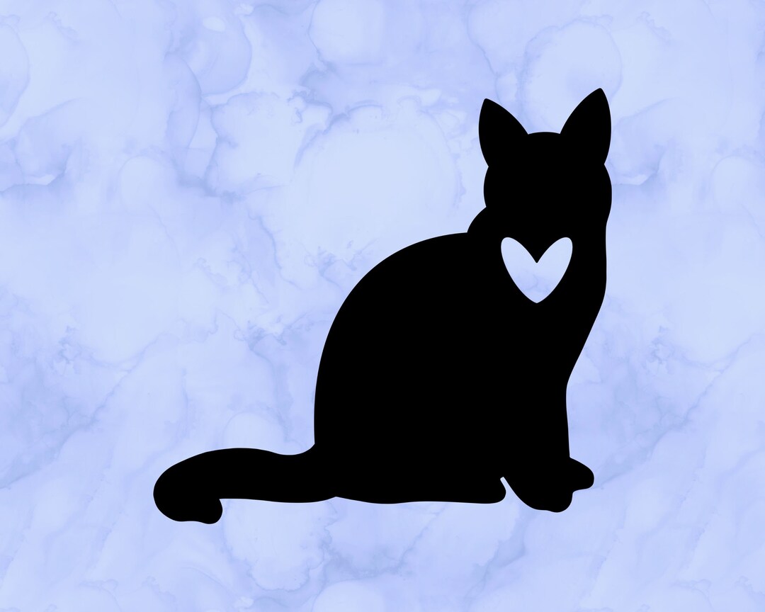 Cat Heart Decal - Etsy