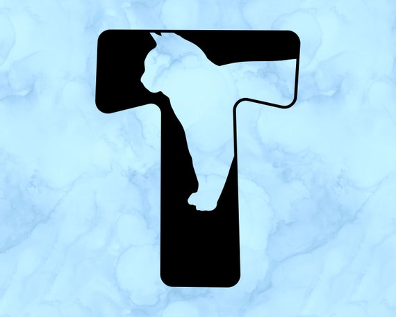 Cat Letter T Decal - Etsy