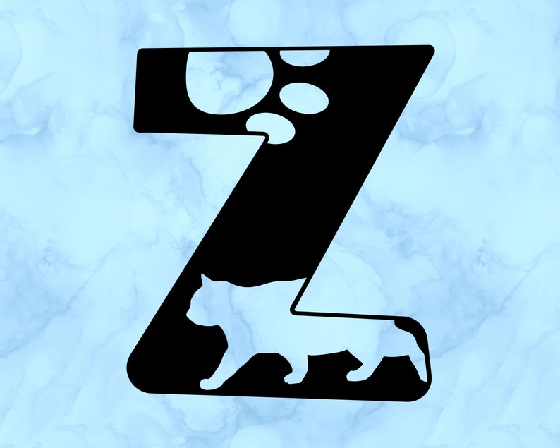 Cat Letter Z Decal - Etsy