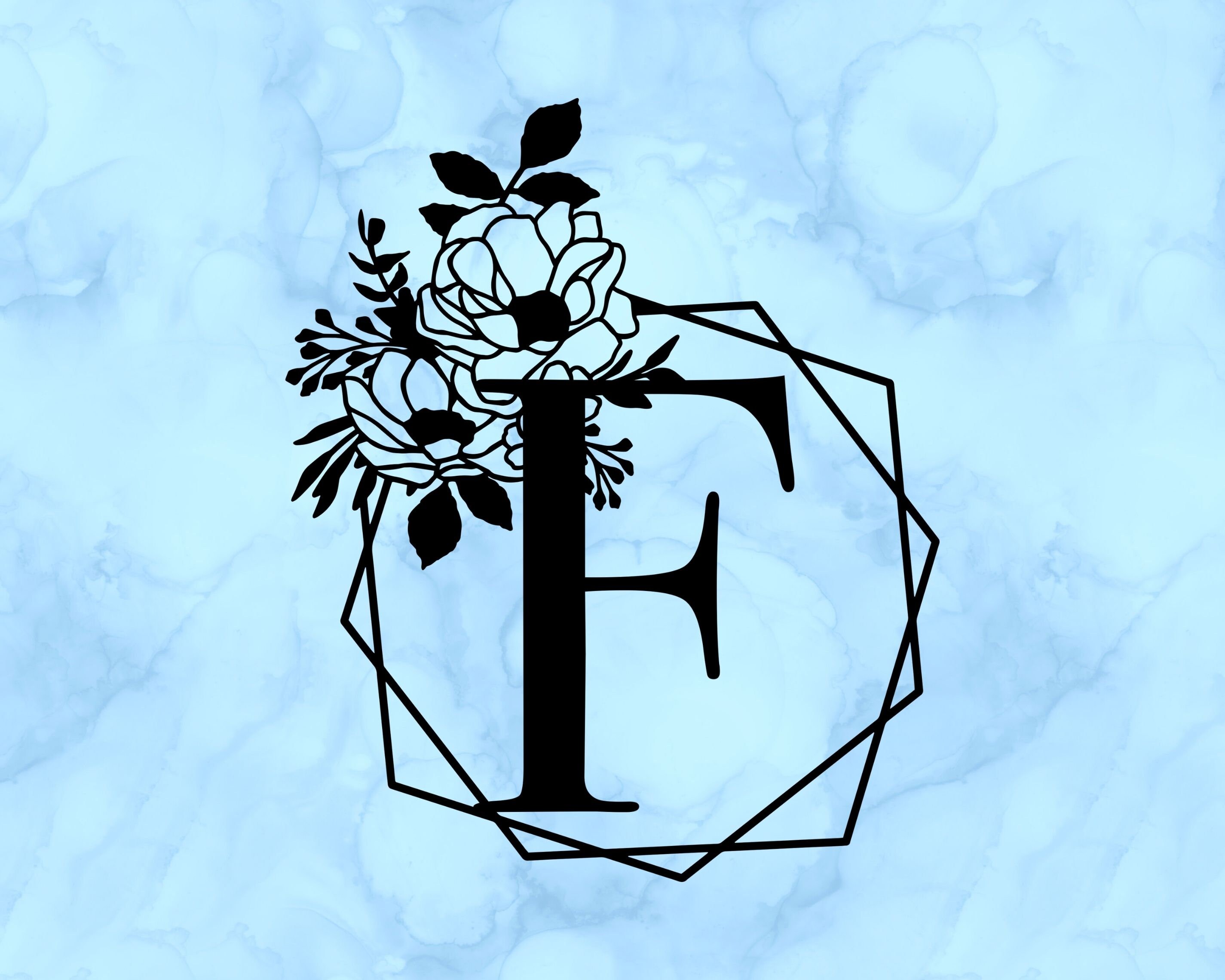 Floral Letter F Decal - Etsy