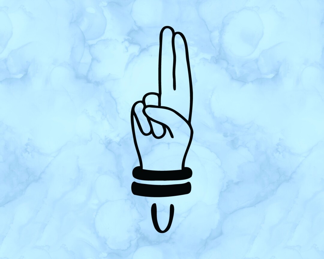 Sign Language Letter U Decal - Etsy