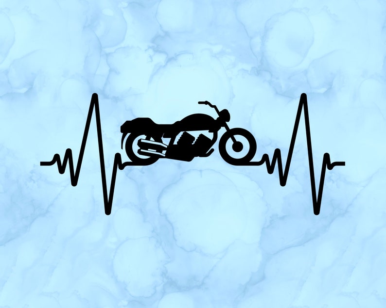 Motorcycle Heartbeat Decal - Etsy