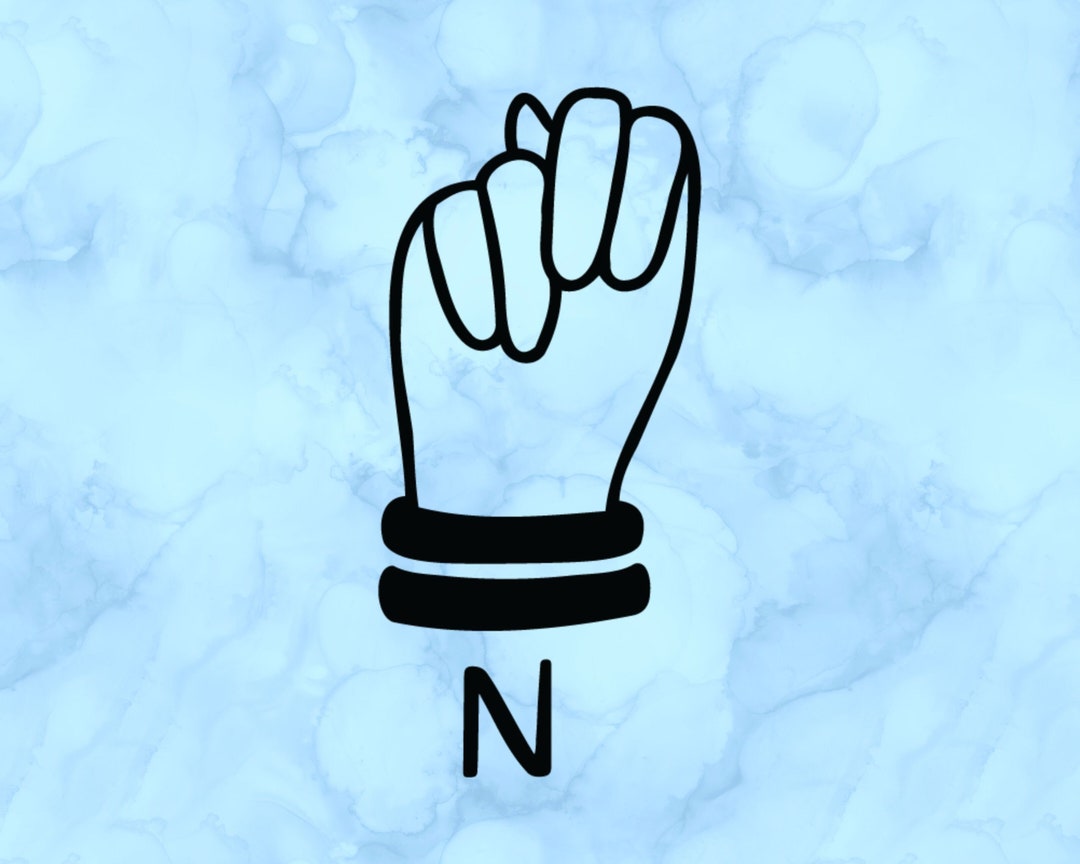 Sign Language Letter N Decal - Etsy