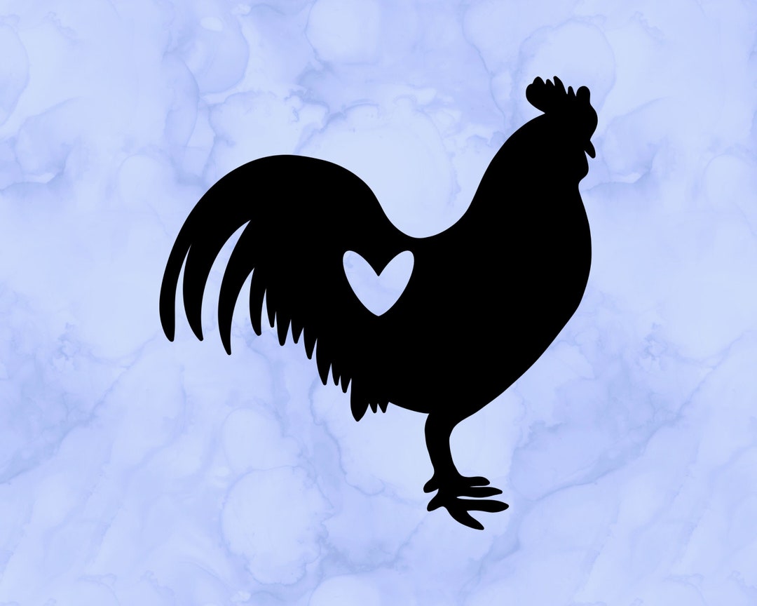 Rooster Heart Decal - Etsy