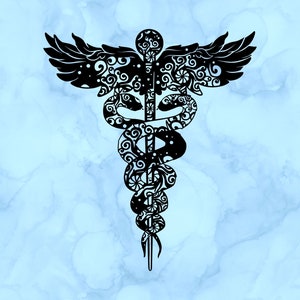 Caduceus Zentangle Decal - Etsy