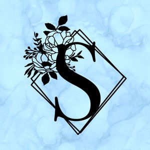 Floral Letter S Decal - Etsy