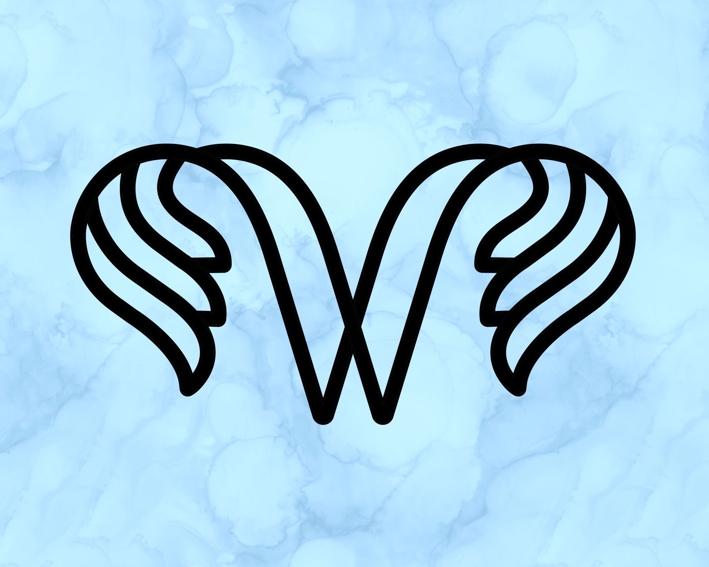 Swan Letter W Decal - Etsy