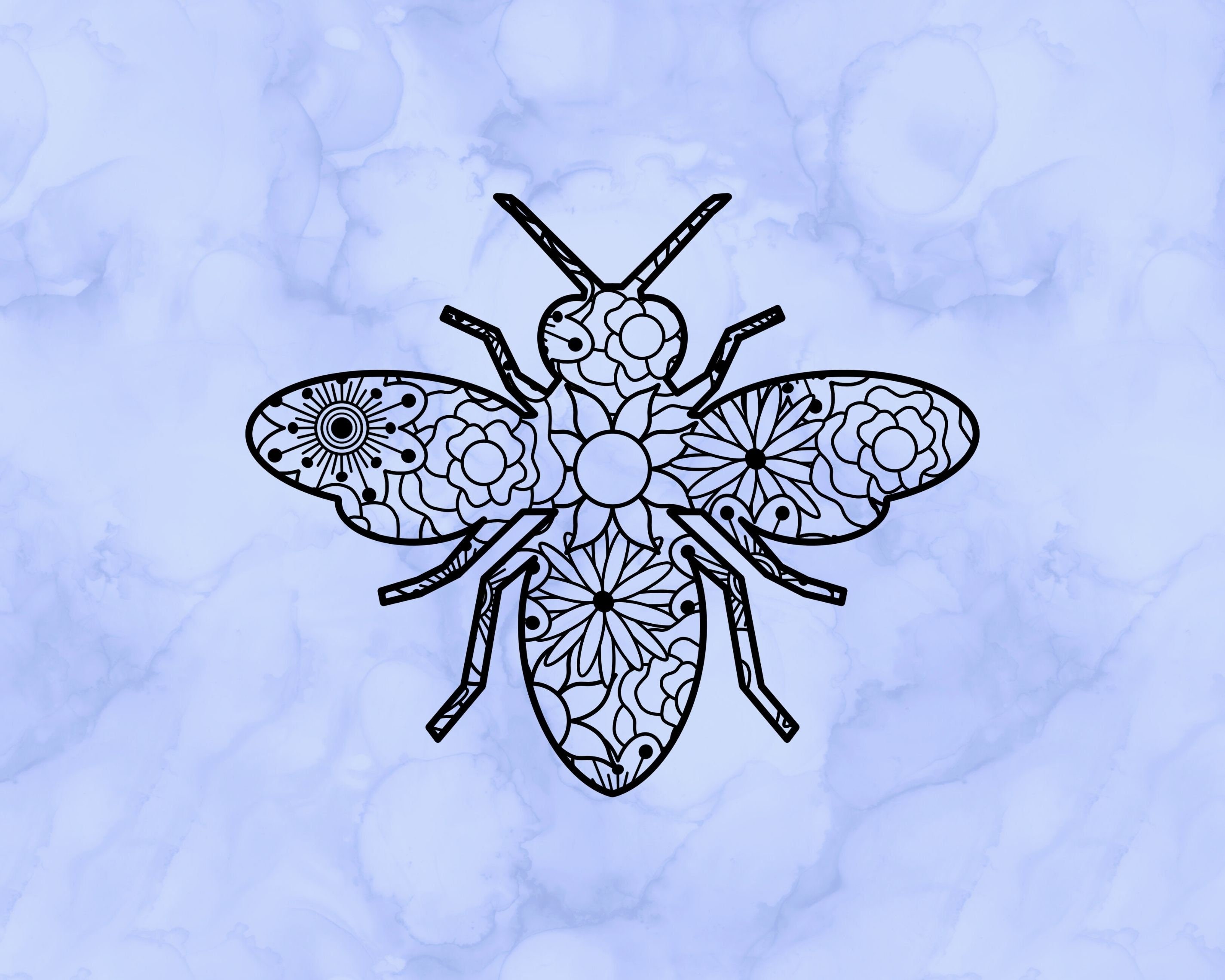 Bee Zentangle Decal - Etsy