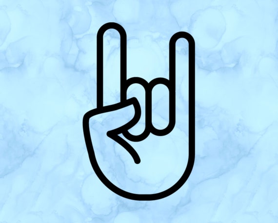 Rock Hand Decal | Etsy