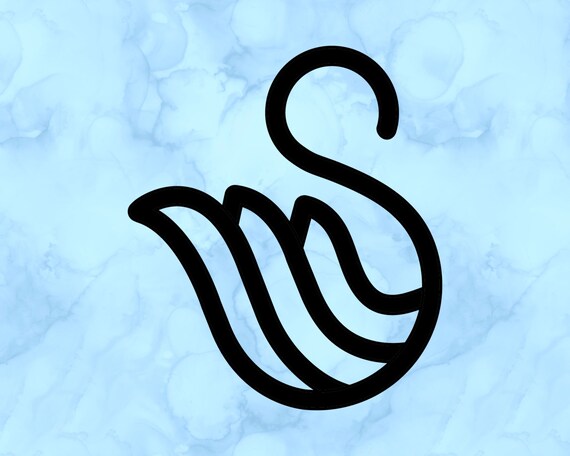 Swan Letter S Decal | Etsy