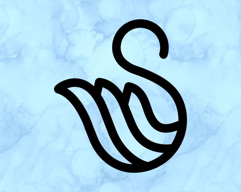 Swan Letter S Decal | Etsy