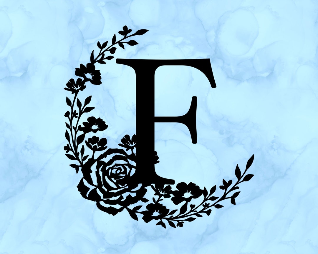 Floral Letter F Decal - Etsy