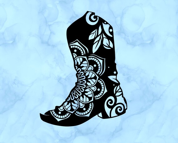Cowboy Boot Zentangle Decal | Etsy