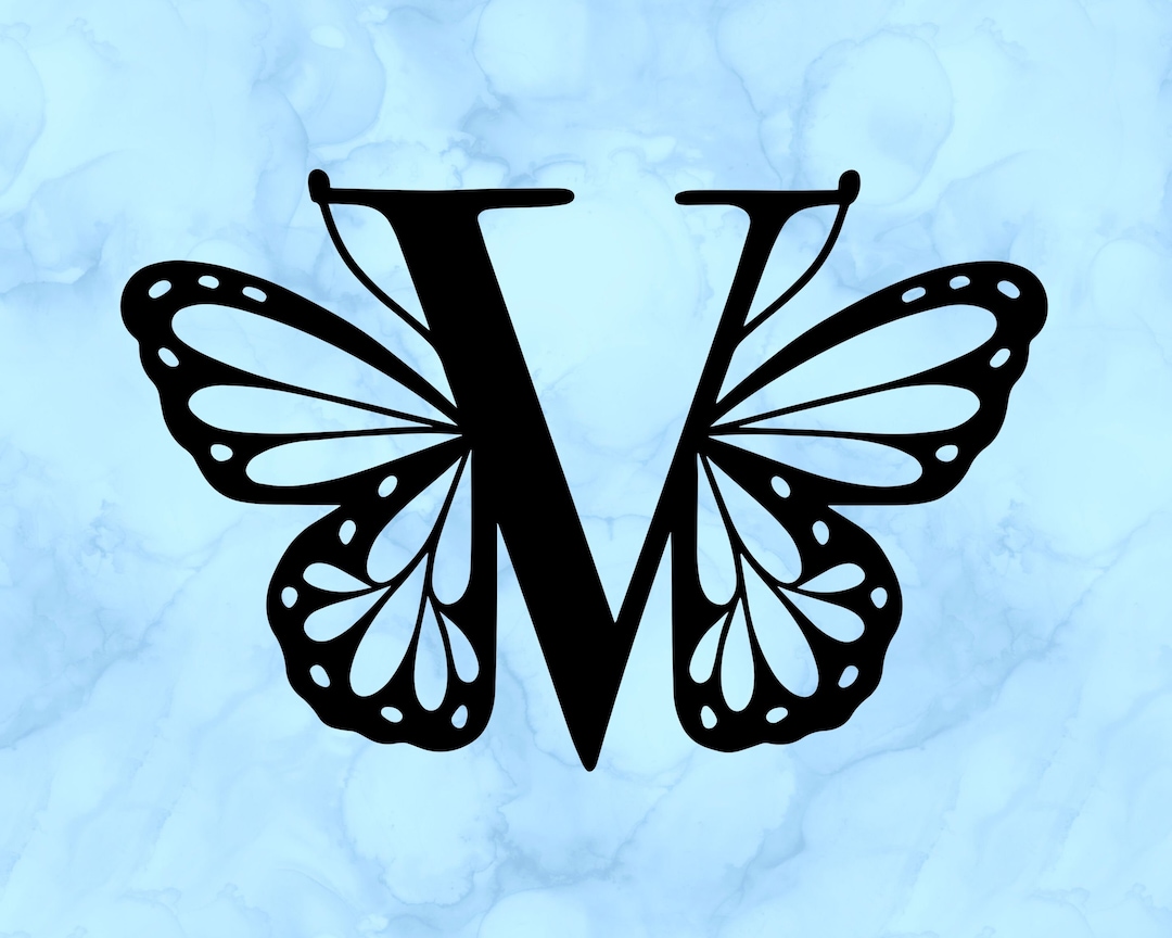 Butterfly Letter V Decal - Etsy