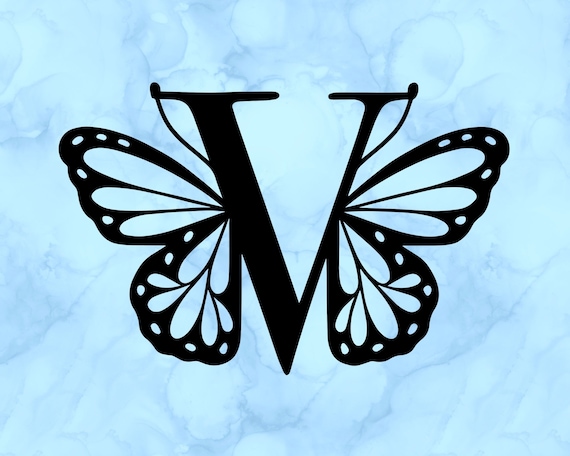 Butterfly Letter V Decal | Etsy