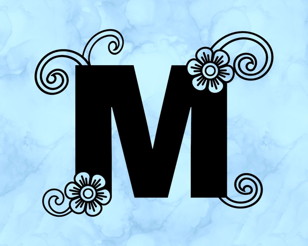 Swirl Letter M Decal - Etsy