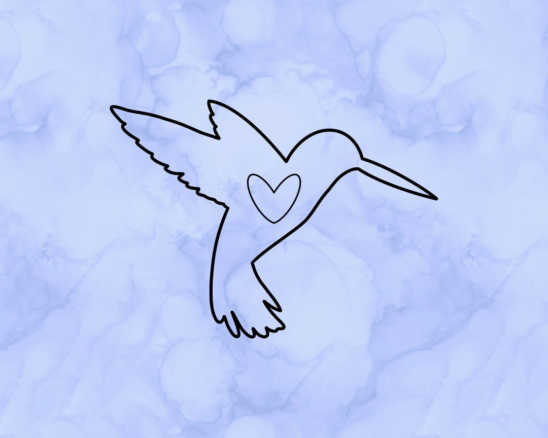 Hummingbird Heart Decal - Etsy