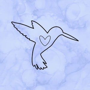 Hummingbird Heart Decal - Etsy