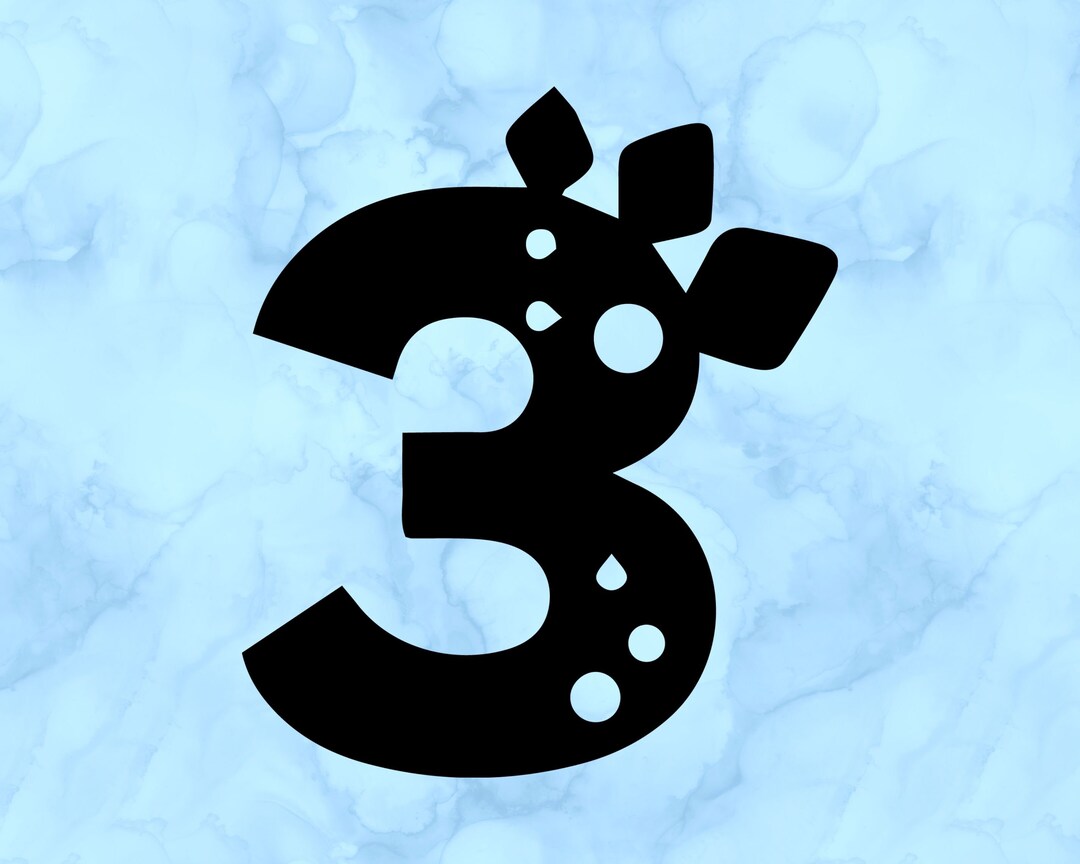 Dinosaur Number 3 Decal - Etsy