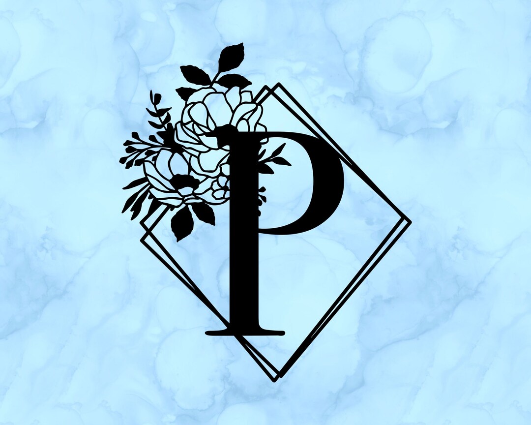 Floral Letter P Decal - Etsy