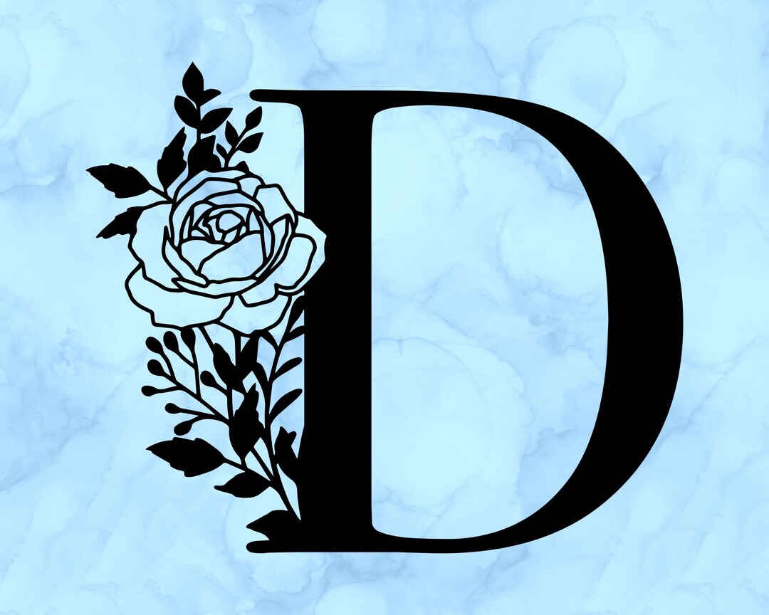 Floral Letter D Decal - Etsy