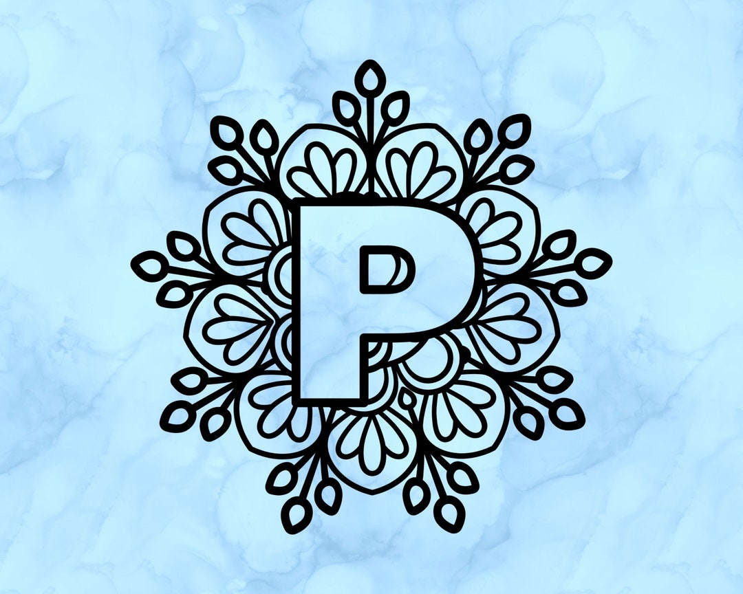 Floral Letter P Decal - Etsy