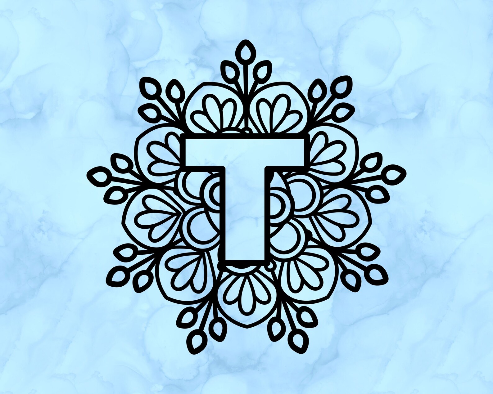 Floral Letter T Decal - Etsy