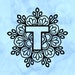 Floral Letter T Decal - Etsy