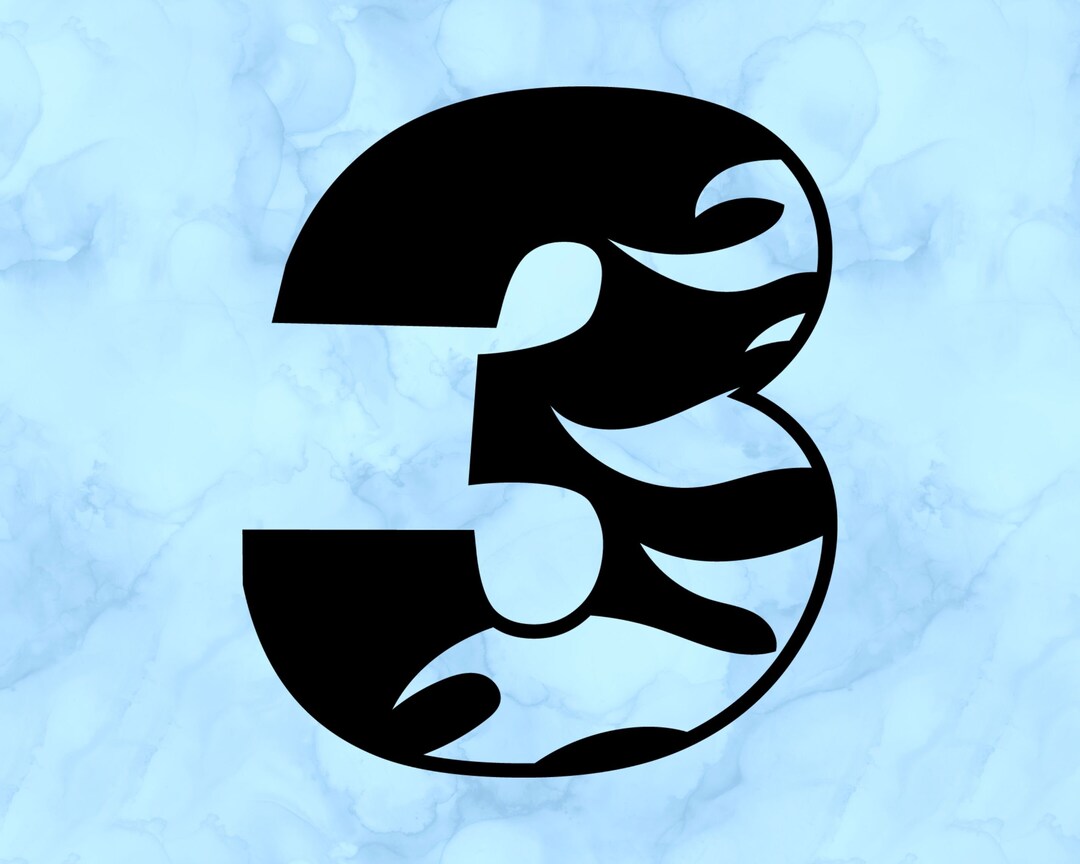 Flame Number 3 Decal - Etsy