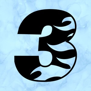 Flame Number 3 Decal - Etsy