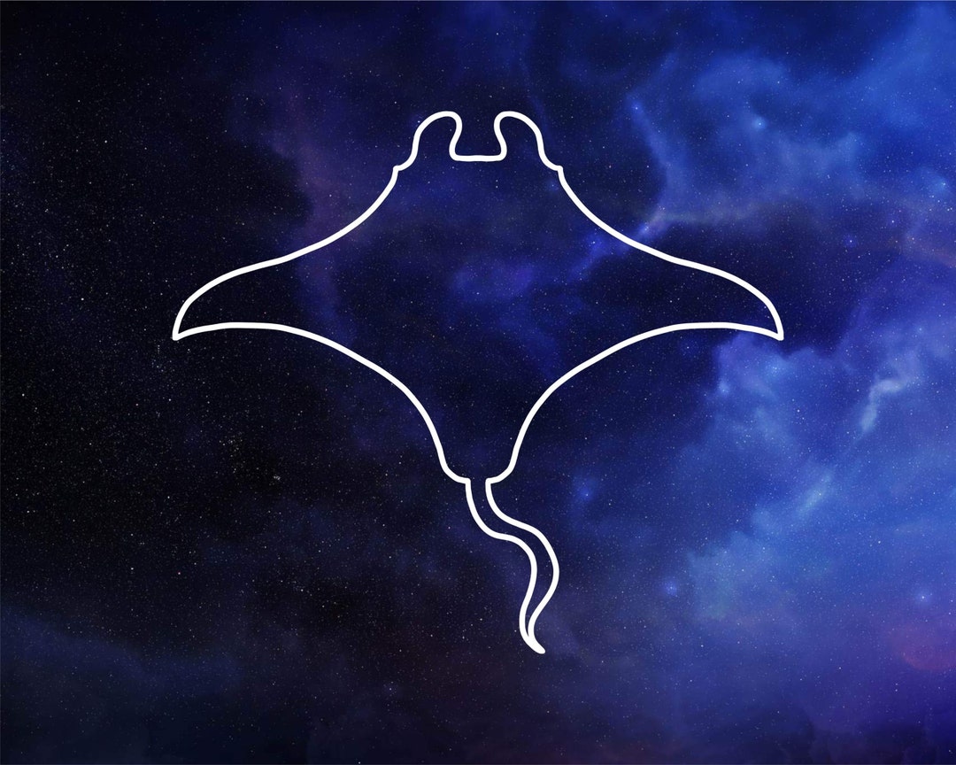 Manta Ray Outline Decal - Etsy