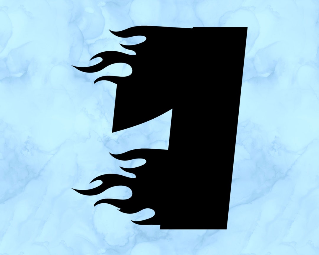 Flame Number 1 Decal - Etsy