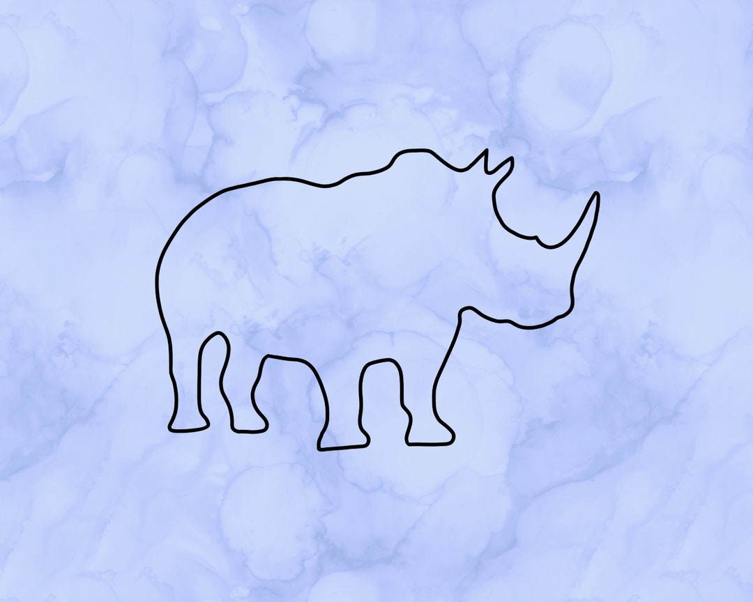 Rhinoceros Outline Decal - Etsy