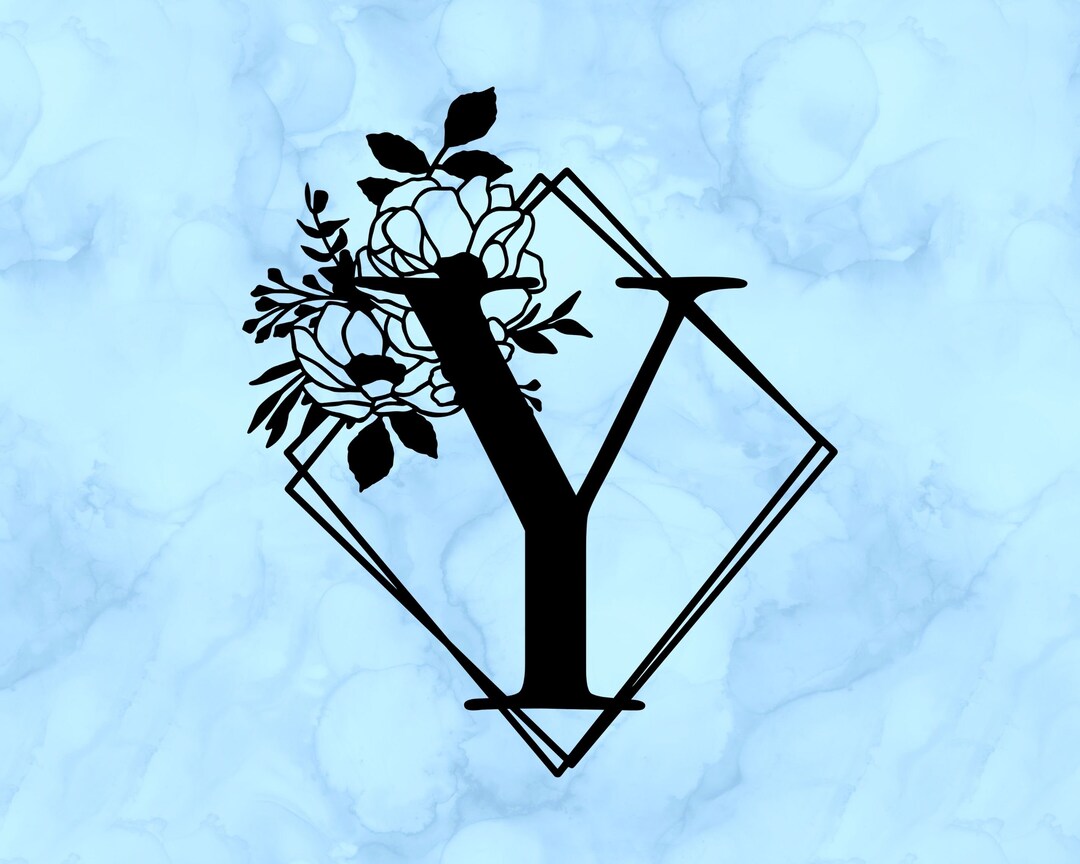 Floral Letter Y Decal - Etsy