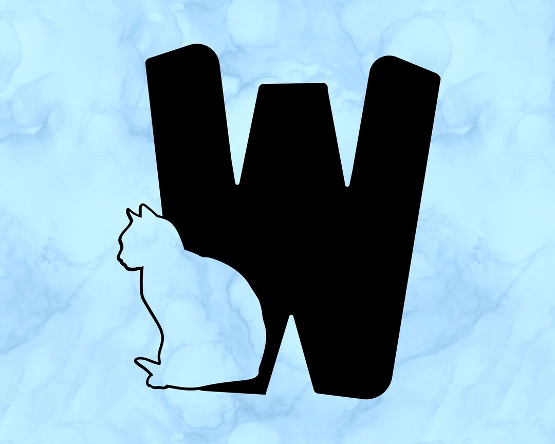 Cat Letter W Decal - Etsy