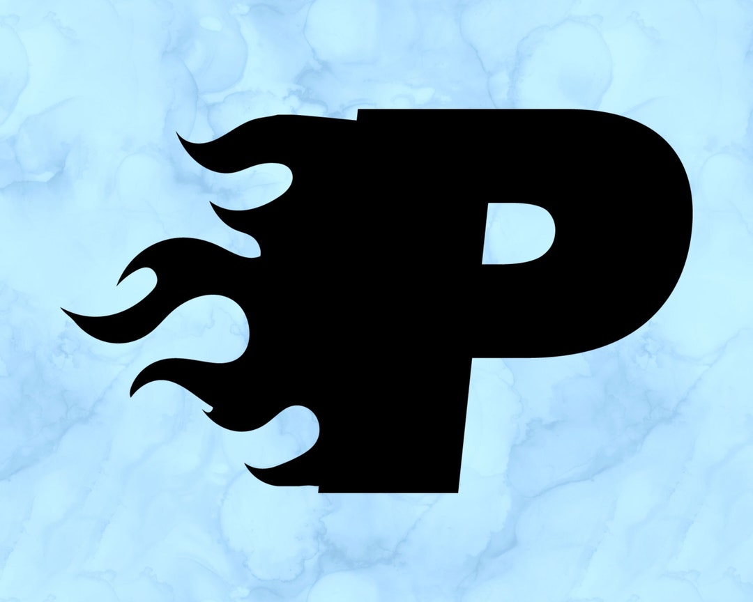 Flame Letter P Decal - Etsy