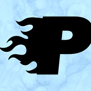 Flame Letter P Decal - Etsy