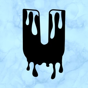 Drip Letter U Decal - Etsy