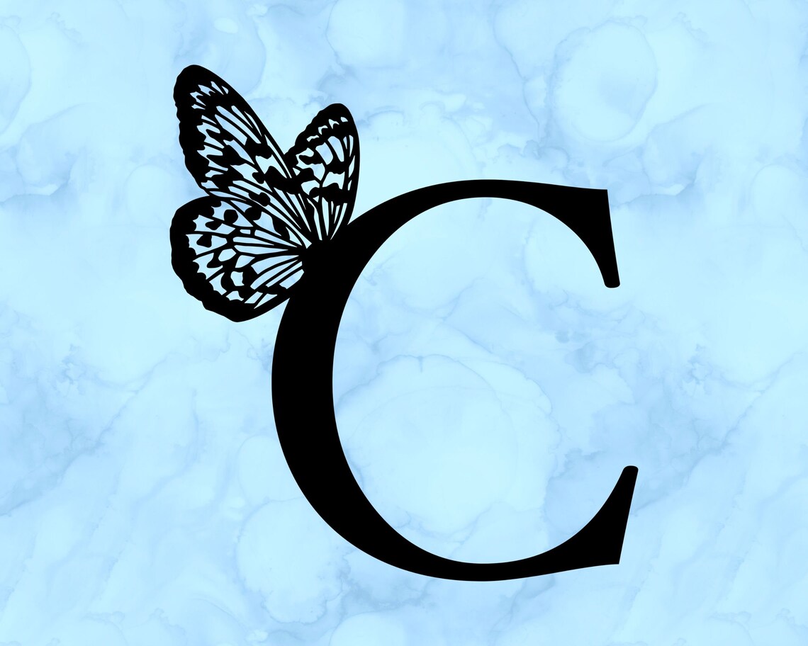 Butterfly Letter C Decal - Etsy