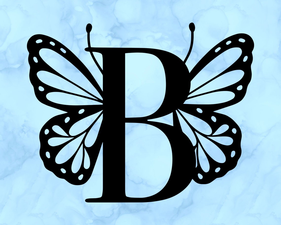 Butterfly Letter B Decal - Etsy