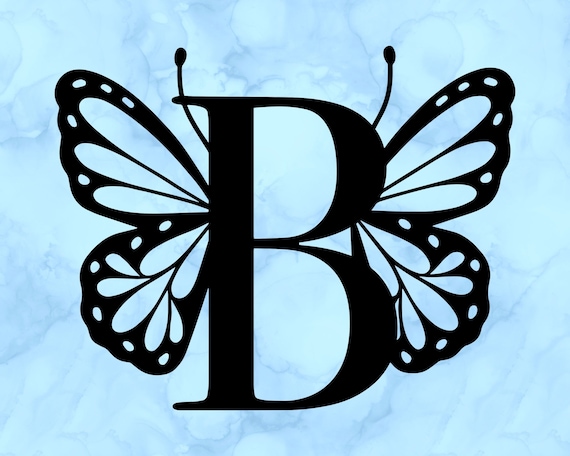 Butterfly Letter B Decal | Etsy
