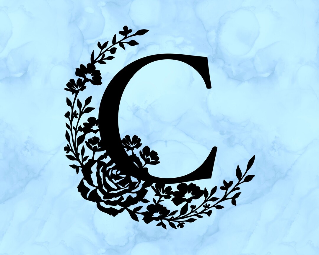 Floral Letter C Decal - Etsy