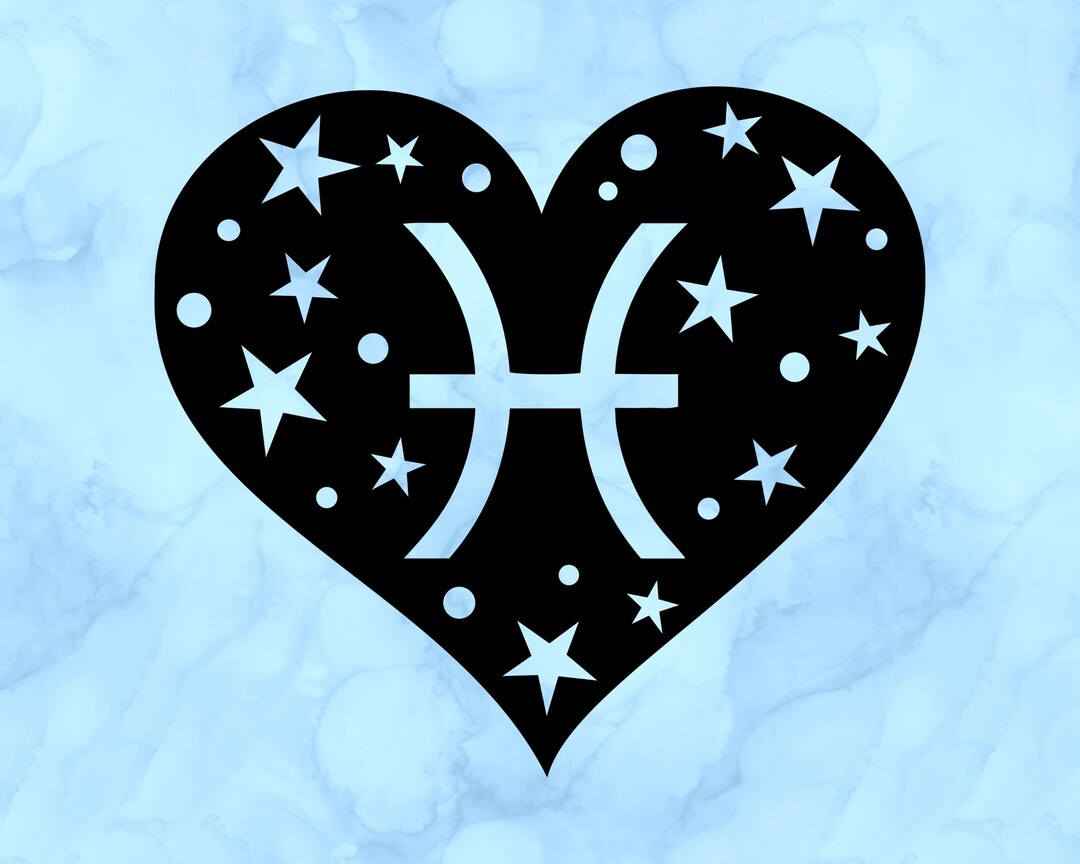 Pisces Heart Decal - Etsy
