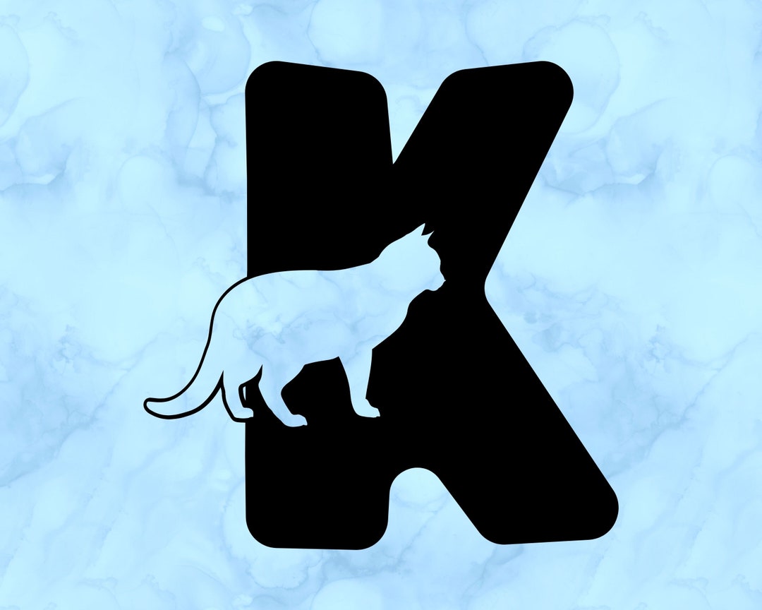 Cat Letter K Decal - Etsy