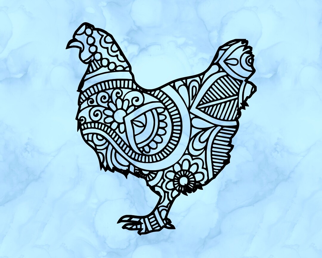 Chicken Zentangle Decal - Etsy