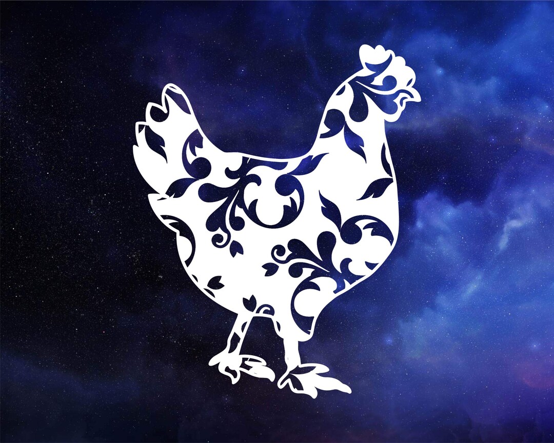 Floral Chicken Decal - Etsy