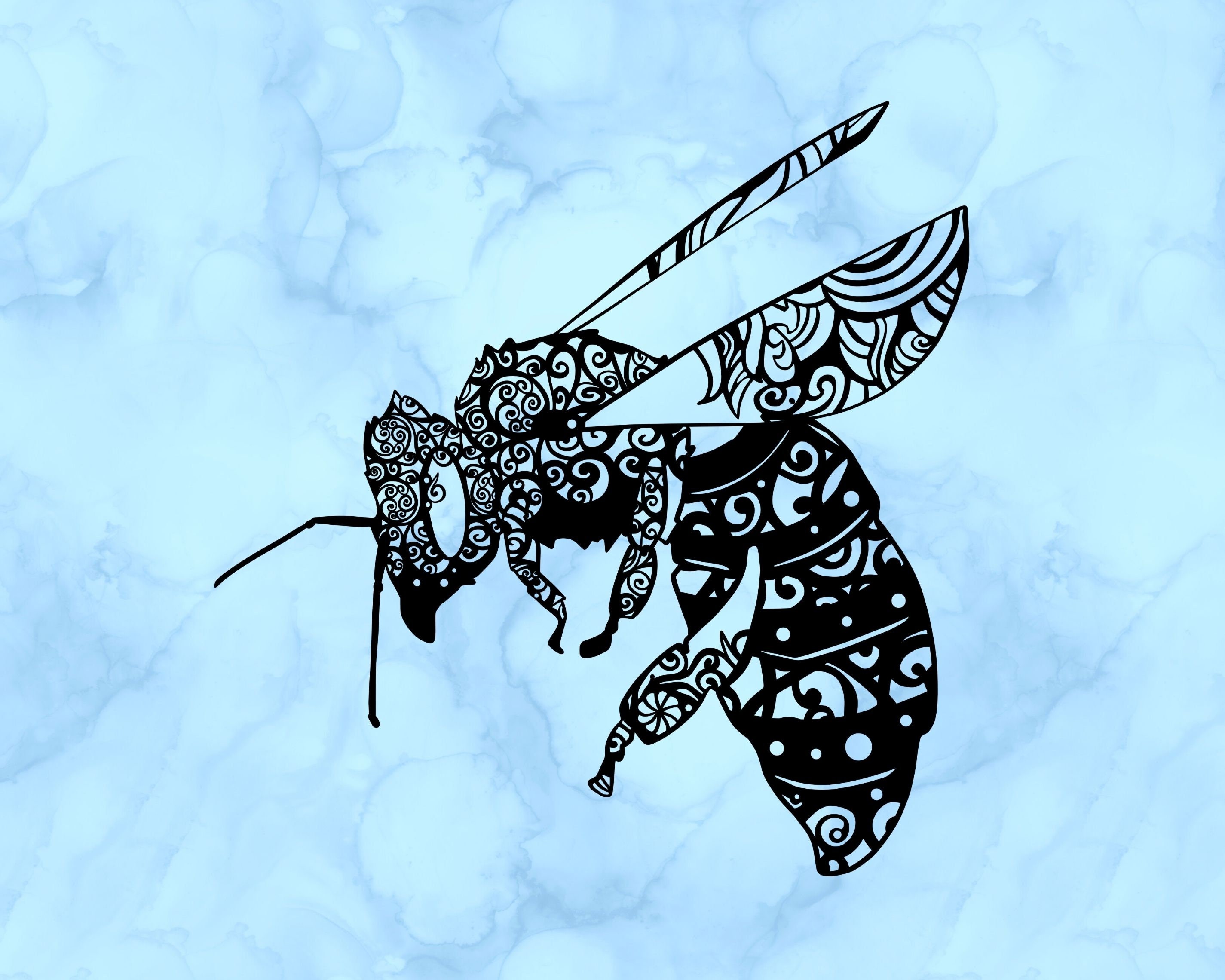 Bee zentangle decal | Etsy