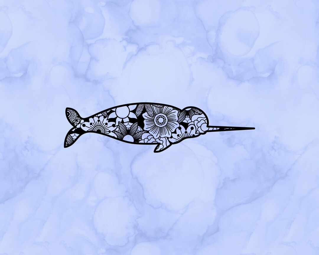 Narwhal Zentangle Decal - Etsy