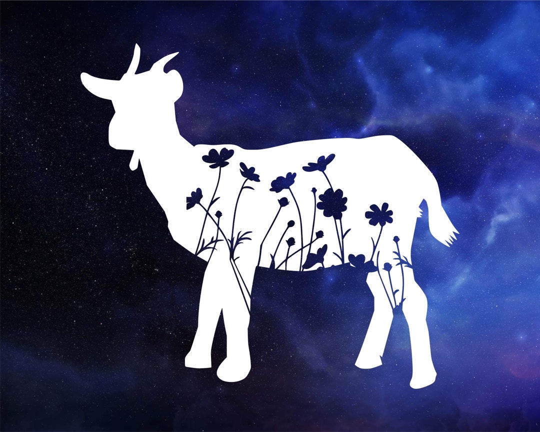 Floral Goat Decal - Etsy