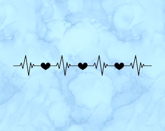 Heart Heartbeat Vinyl Decal Sticker - Etsy